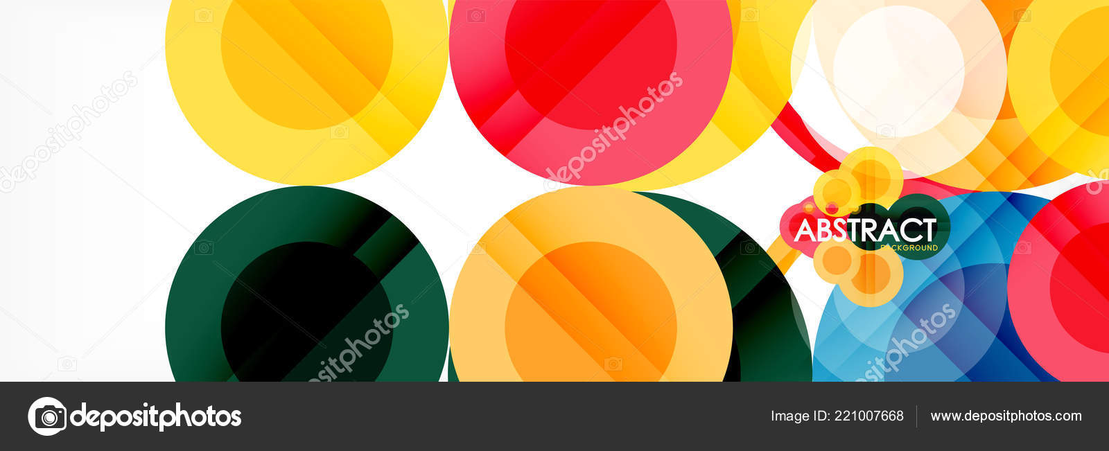 Overlapping Circles Design Background Trendy Abstract Layout Template ...