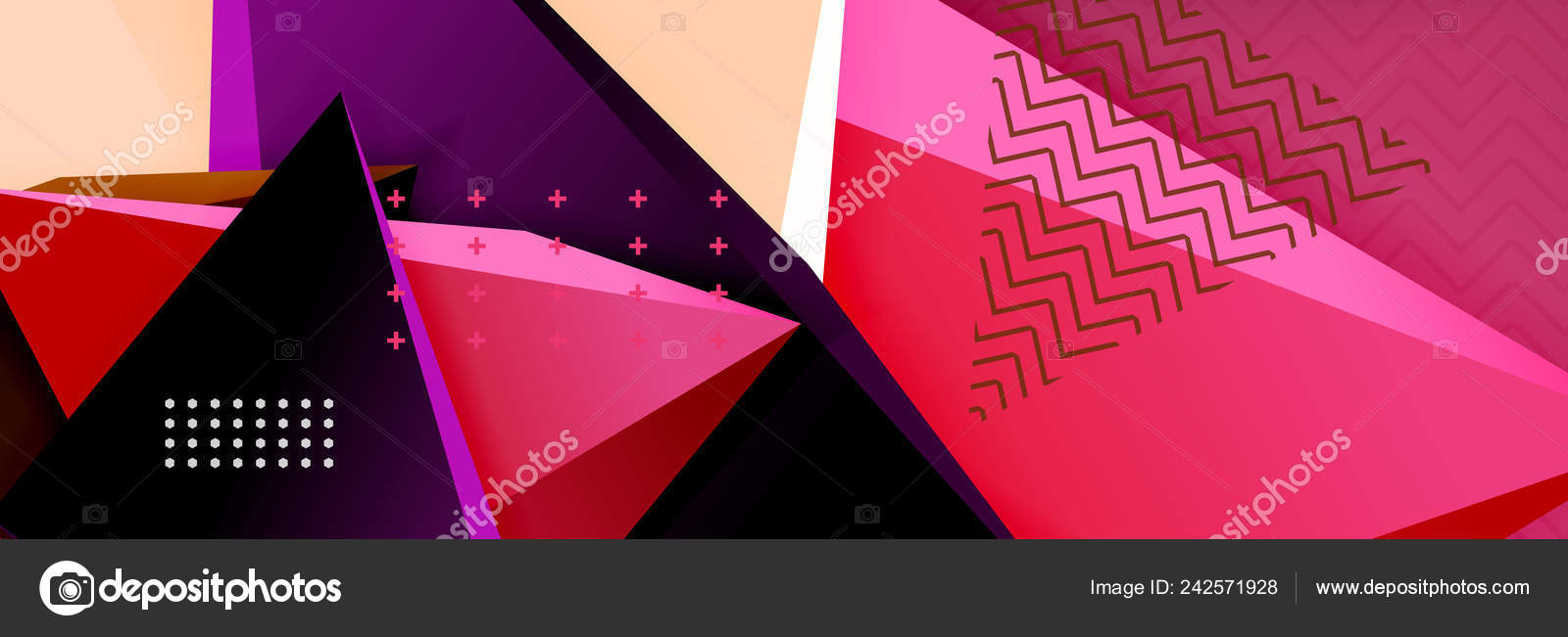 Vector 3d triangular shapes abstract background, origami futuristic ...