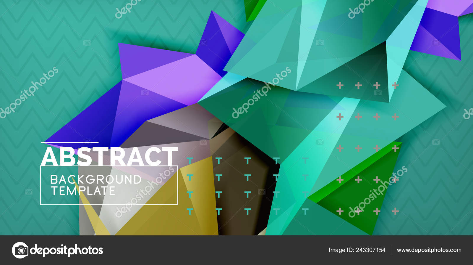 Vector triangular 3d geometric shapes background, modern poster design ...