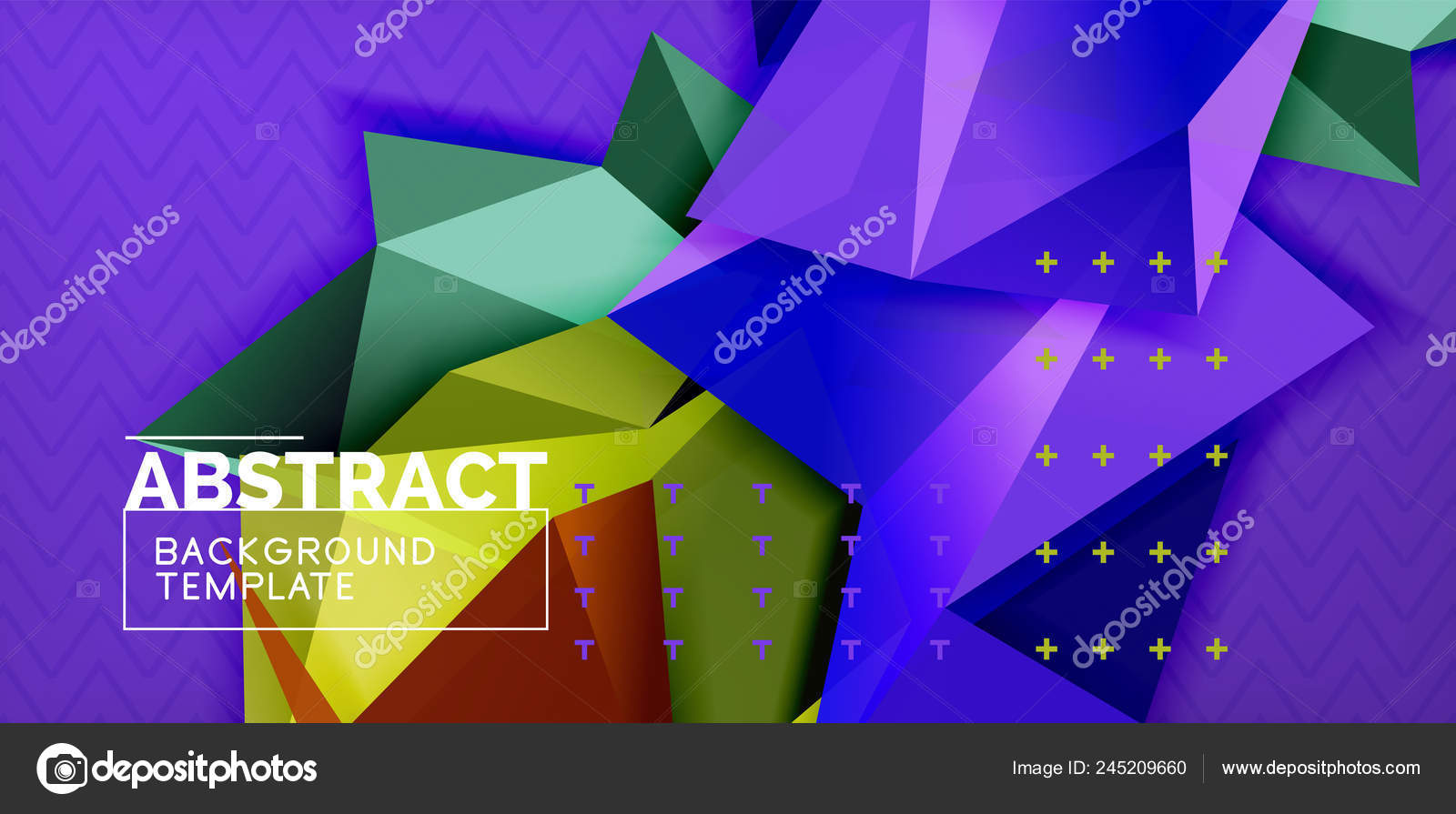 Vector triangular 3d geometric shapes background, modern poster design ...