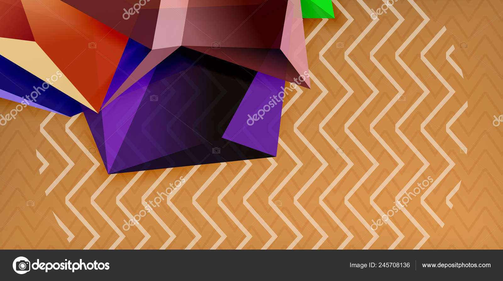 Vector triangular 3d geometric shapes background, modern poster design ...