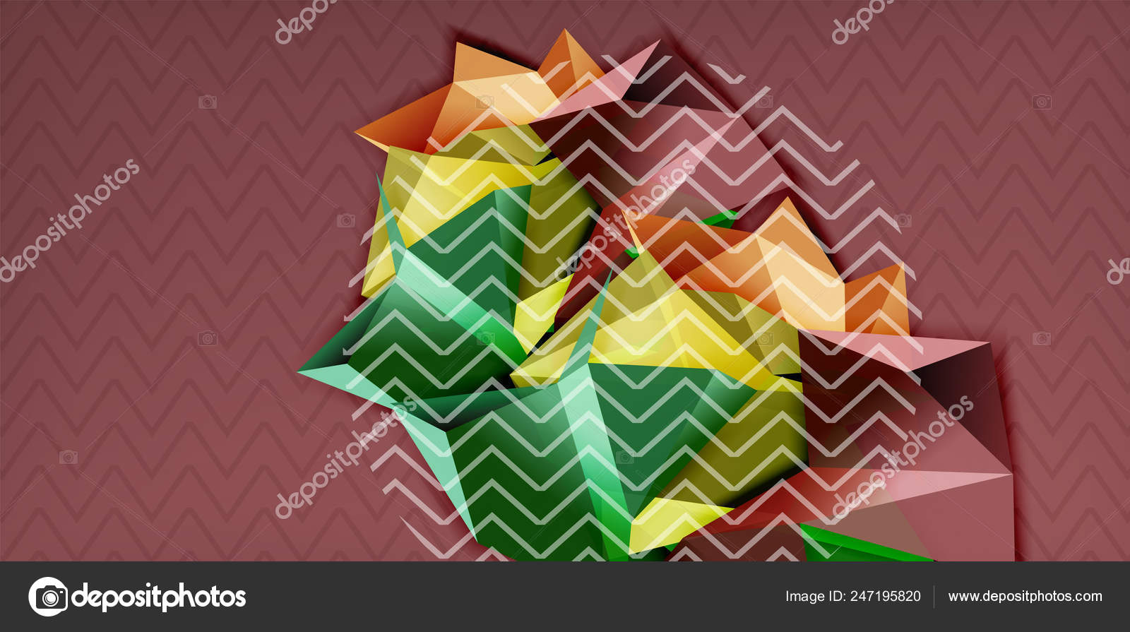 Vector triangular 3d geometric shapes background, modern poster design ...