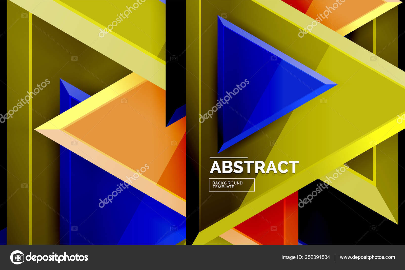 Tech futuristic geometric 3d shapes, minimal abstract background Stock ...