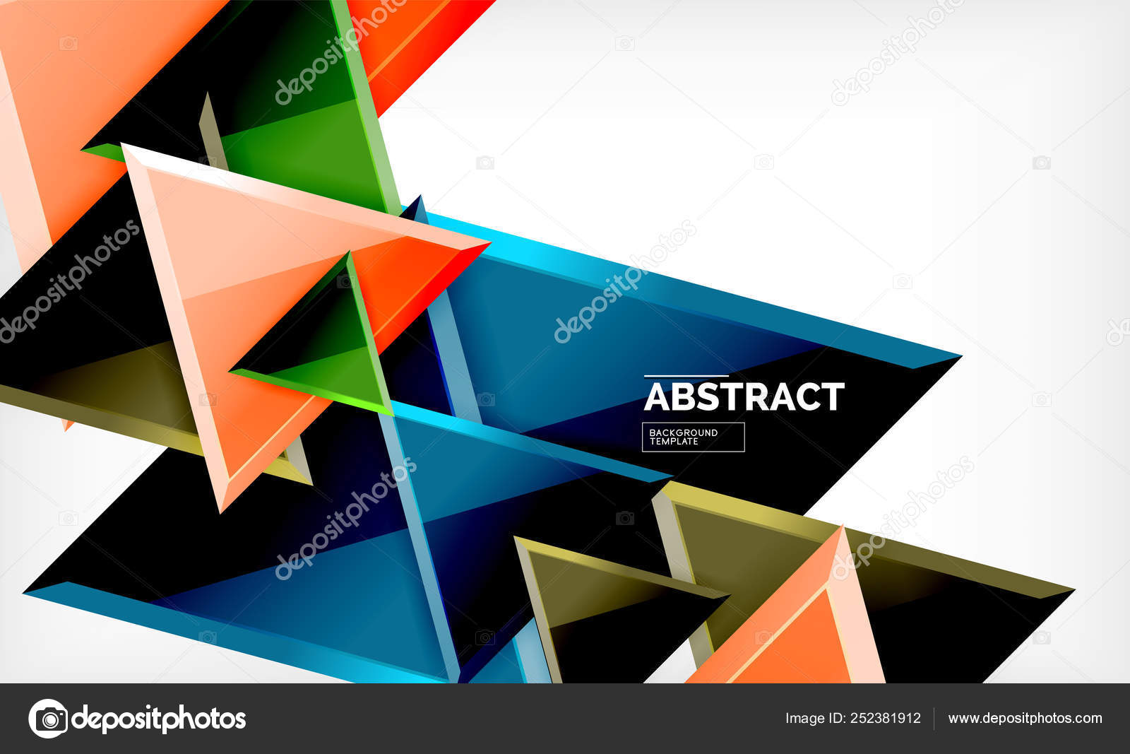 Tech futuristic geometric 3d shapes, minimal abstract background Stock ...