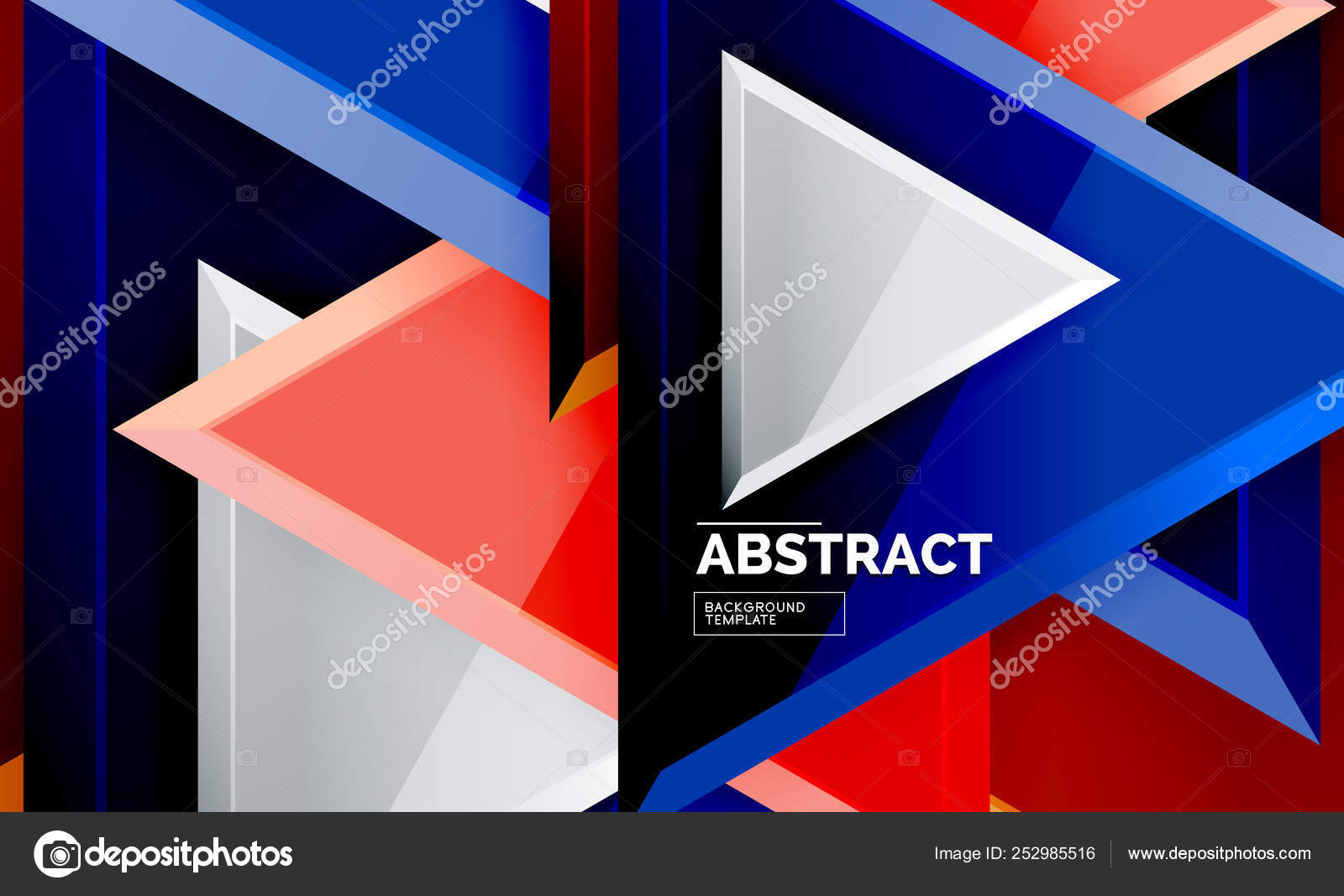 Tech futuristic geometric 3d shapes, minimal abstract background Stock ...