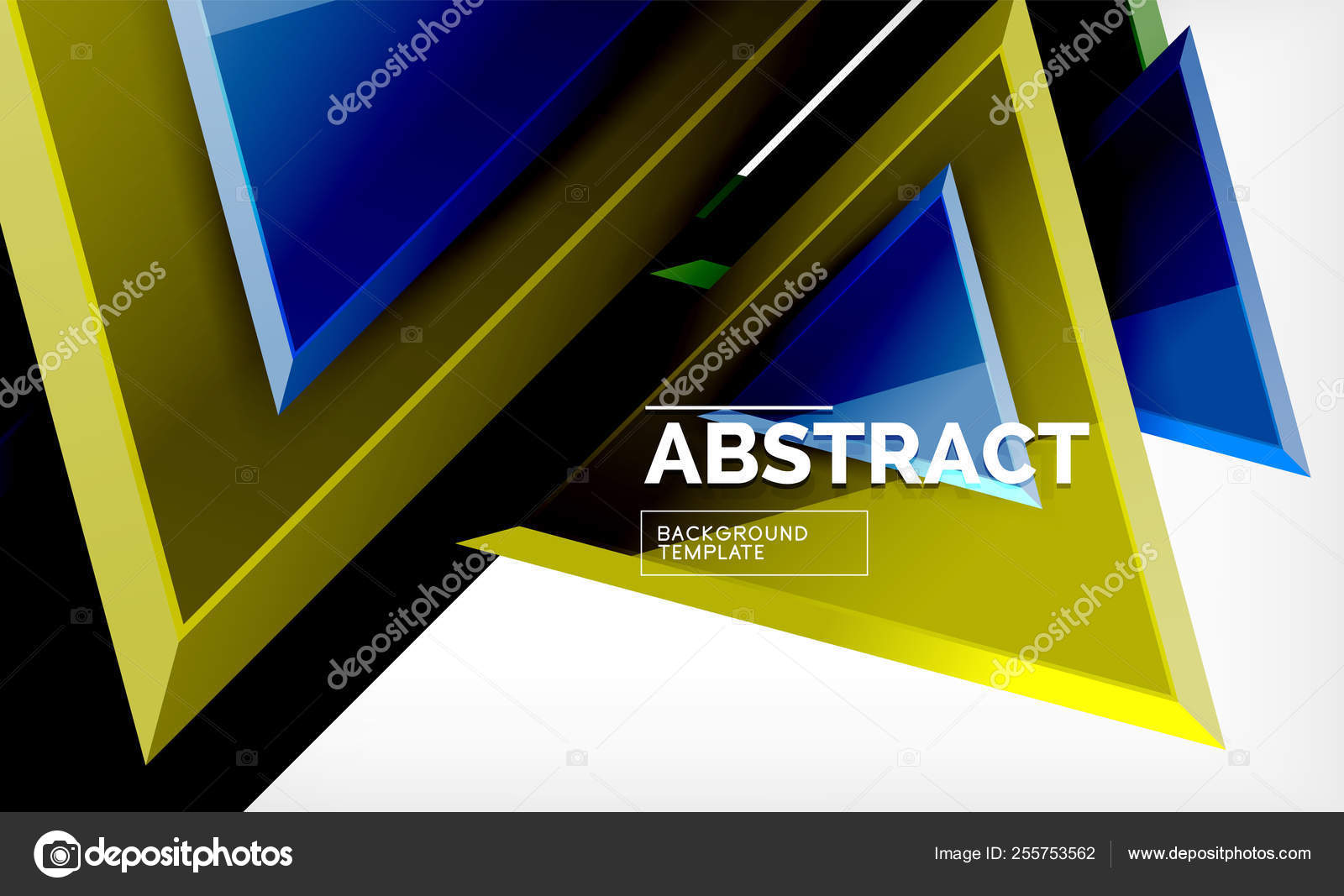Tech futuristic geometric 3d shapes, minimal abstract background Stock ...