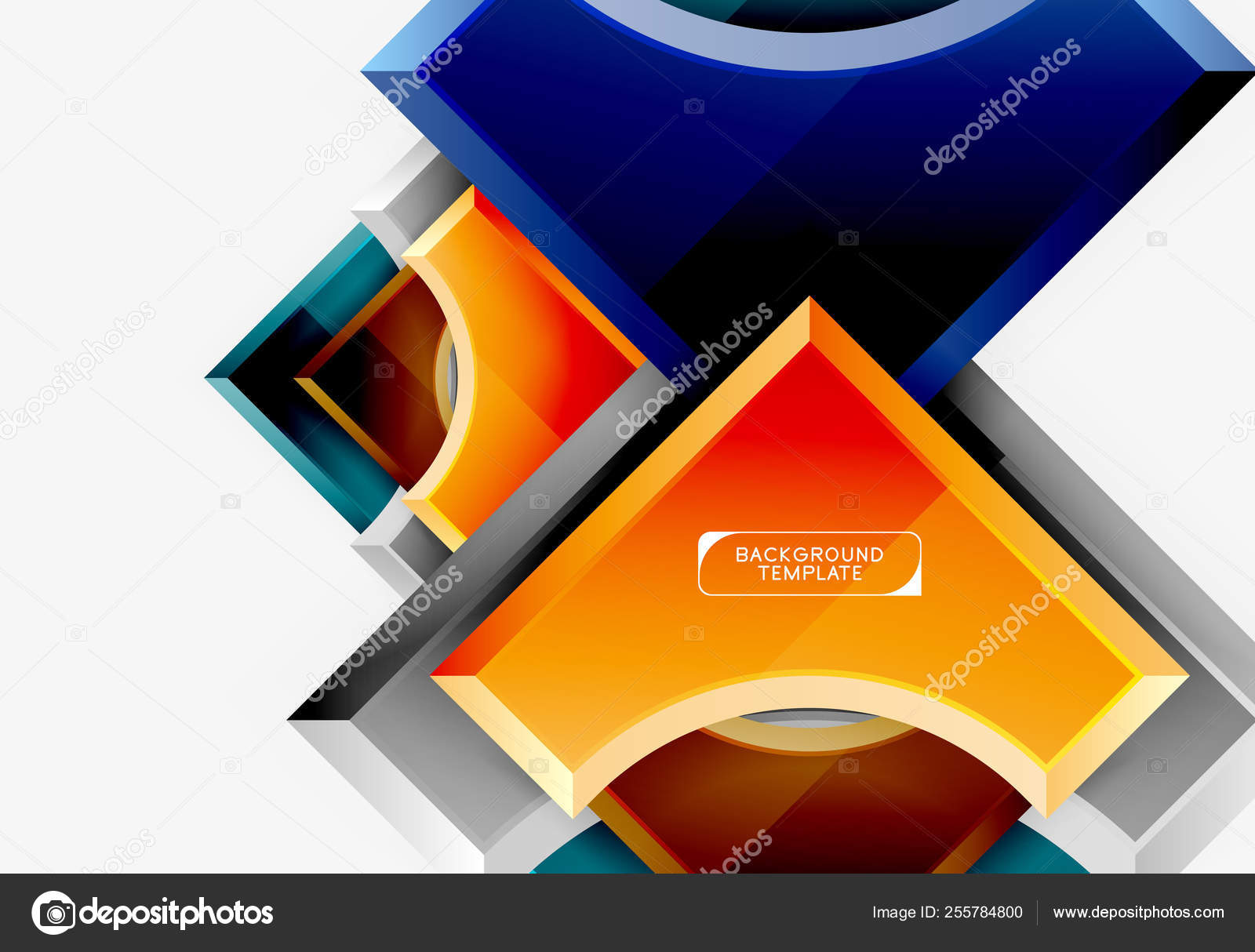 3d futuristic shapes vector abstract background made of glossy pieces ...