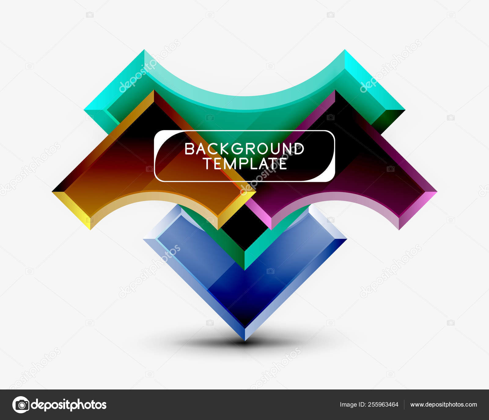 3d futuristic shapes vector abstract background made of glossy pieces ...