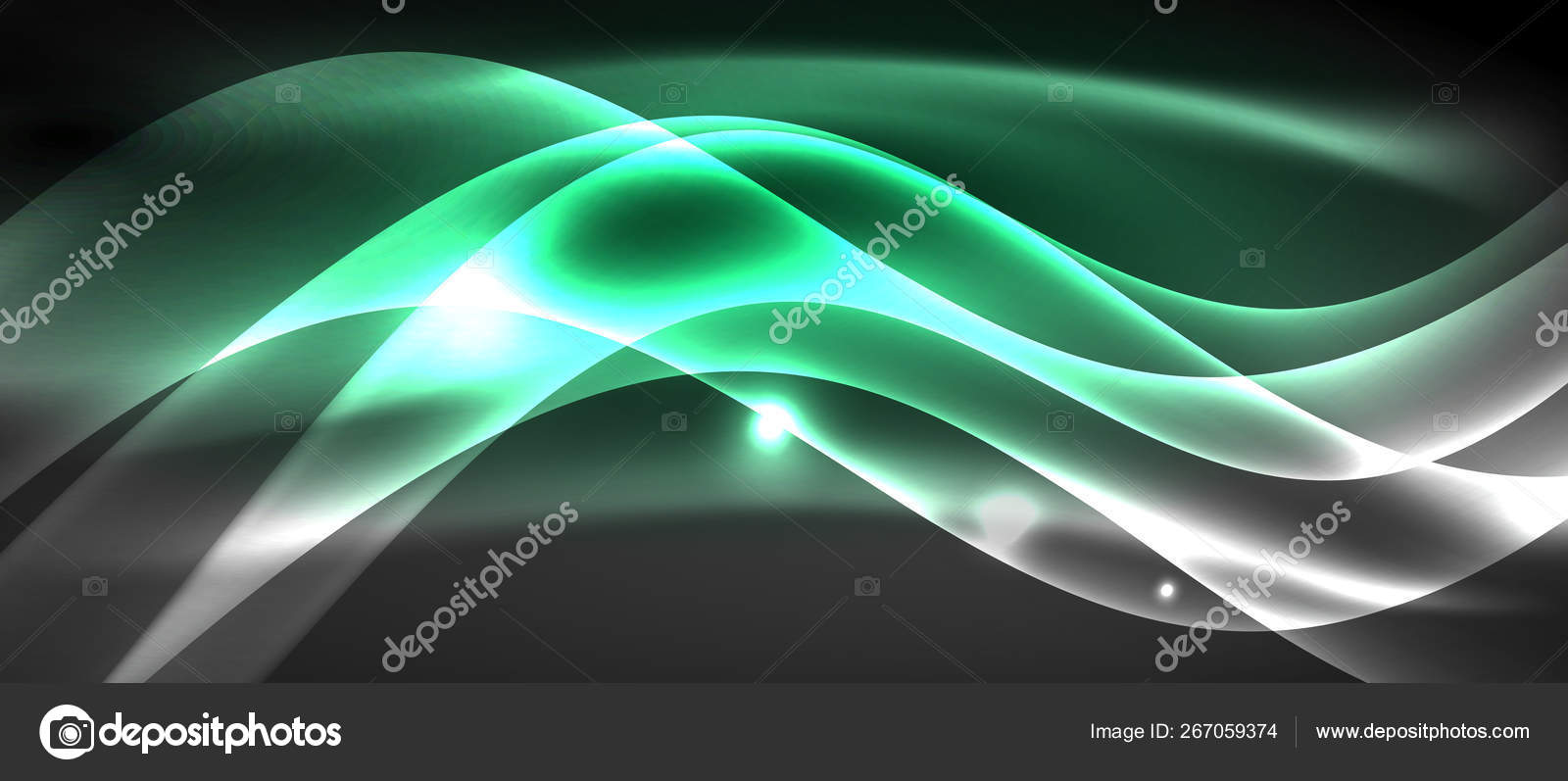 Neon light waves Stock Vector by ©akomov 267059374