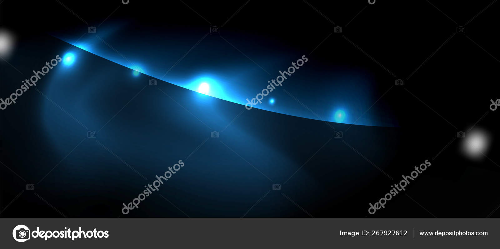 Dark background with neon color waves, vector template Stock Vector by ...