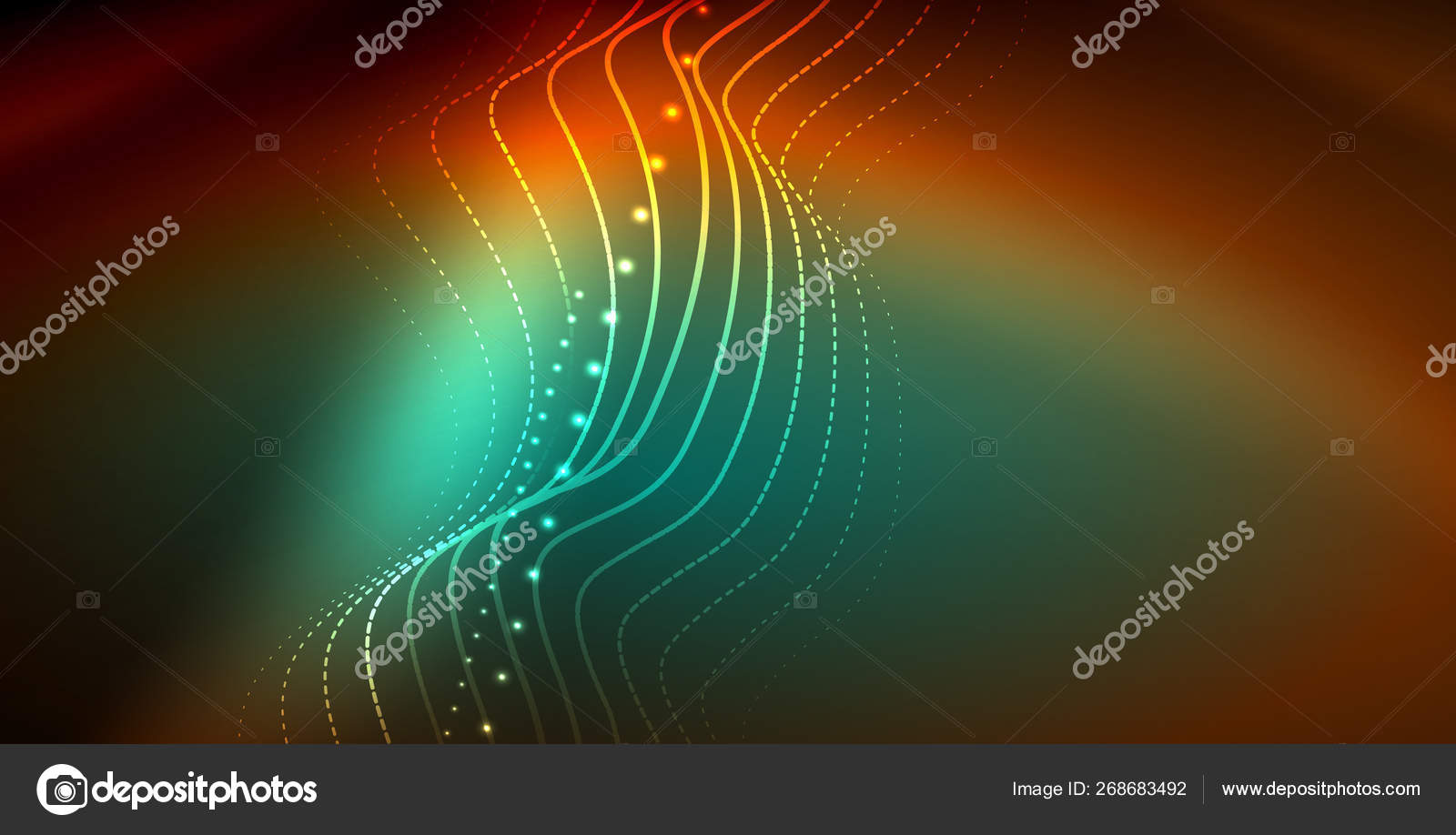 Neon wave background Stock Vector by ©akomov 268683492