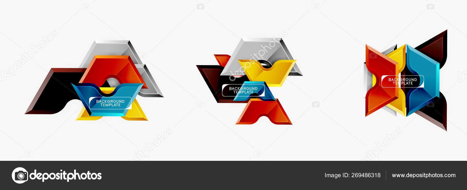 Techno geometric shapes abstract banner design Stock Vector by ©akomov ...