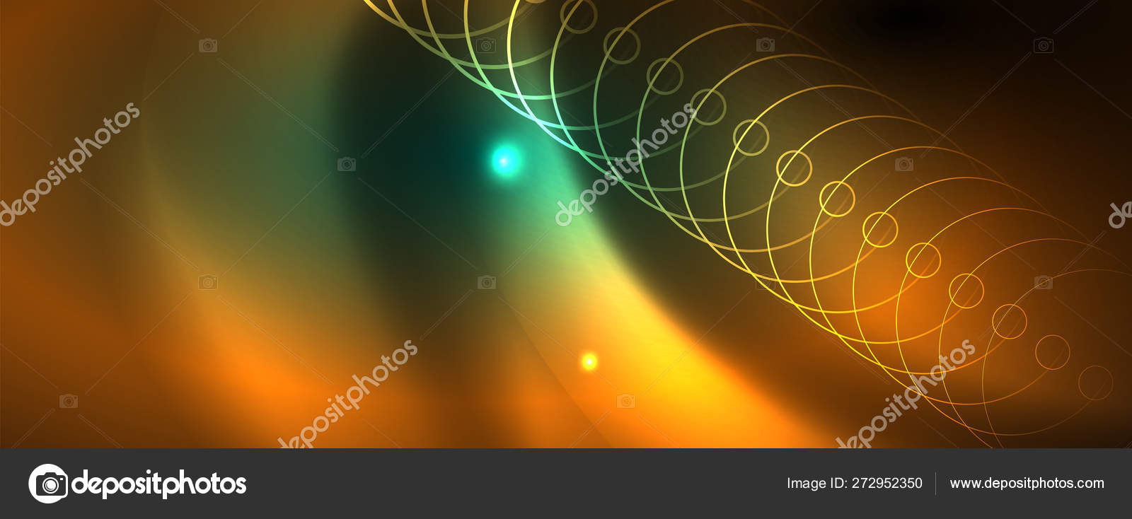 Shiny glowing design background, neon style lines, technology concept ...