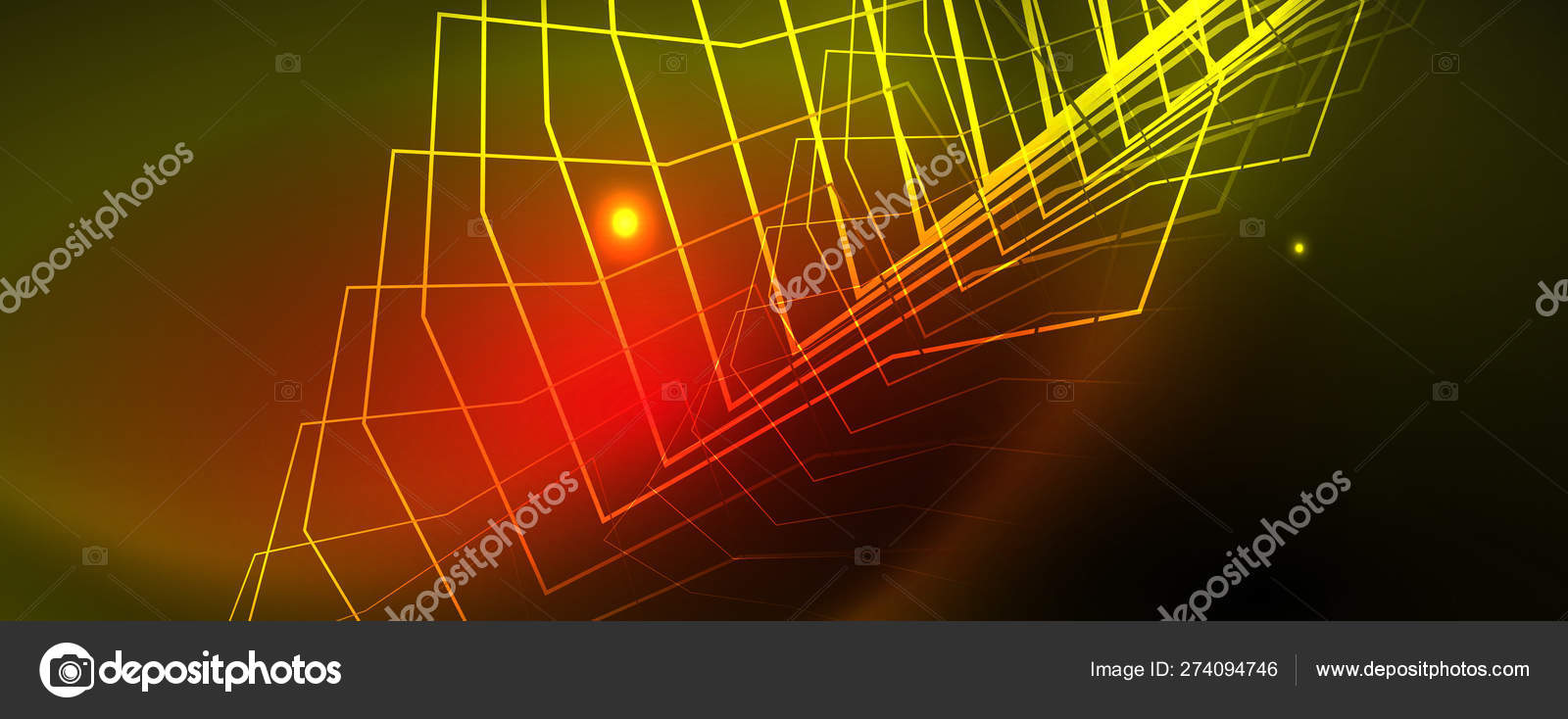 Techno glowing background, futuristic dark template with neon light ...