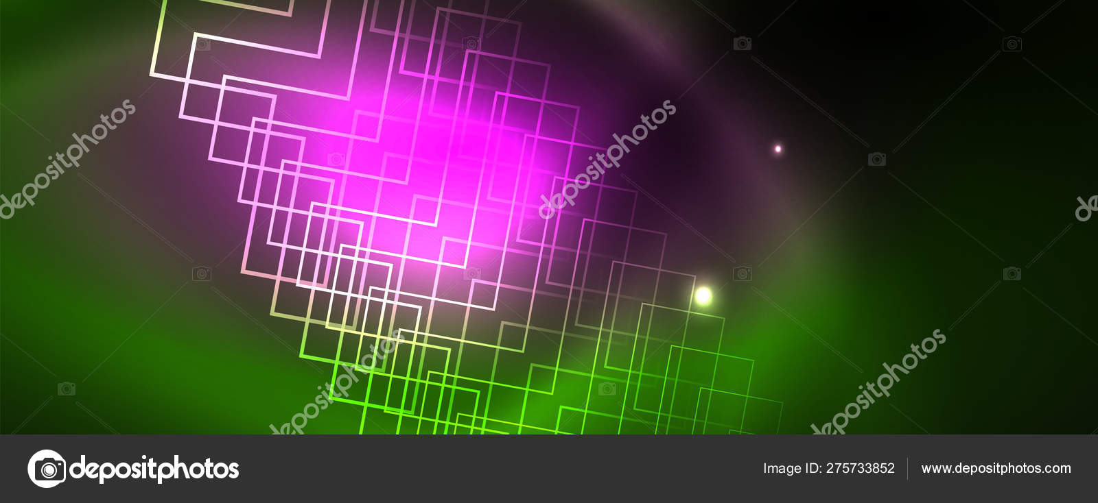 Techno glowing background, futuristic dark template with neon light ...