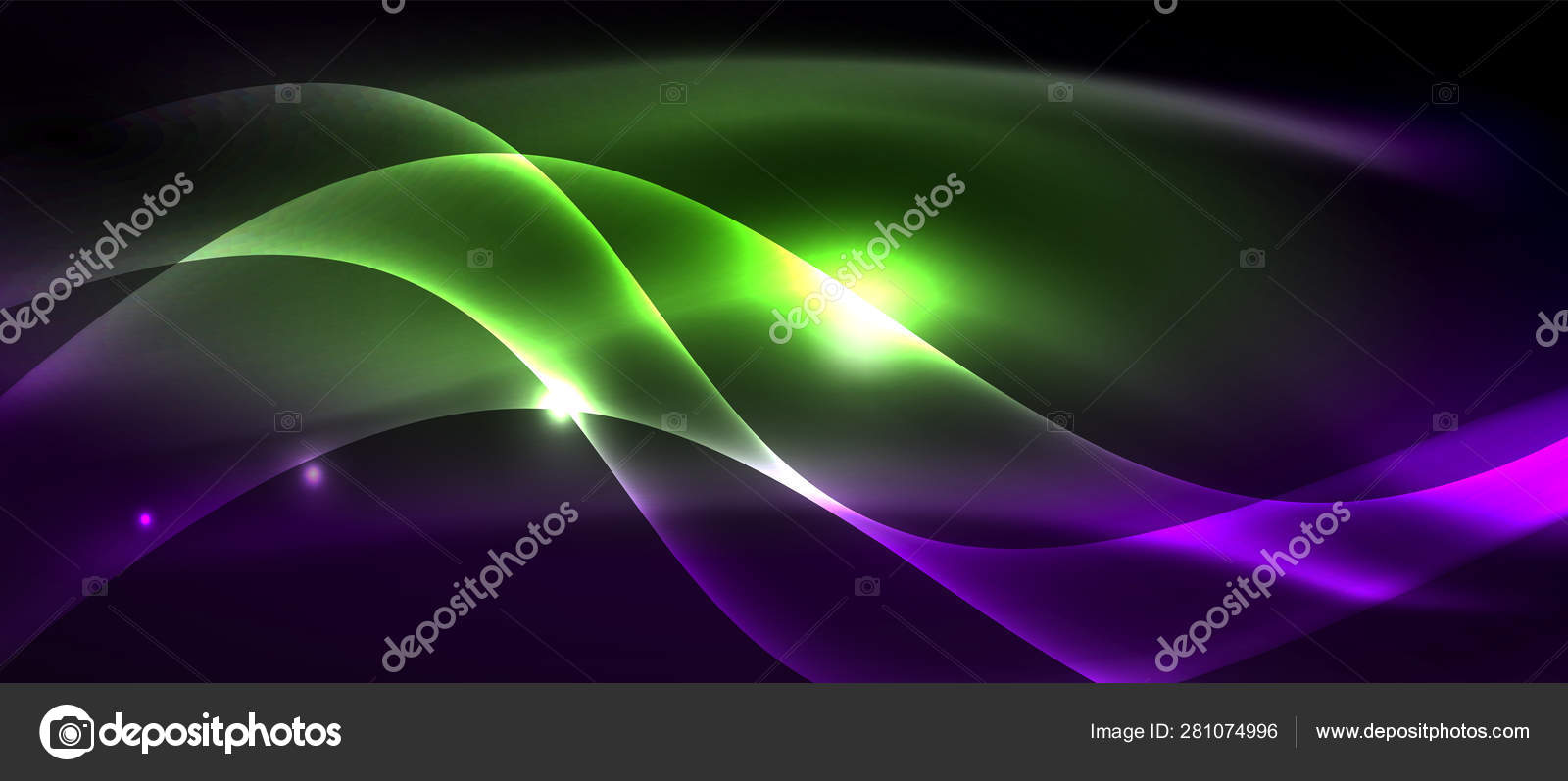 Neon light waves Stock Vector Image by ©akomov #281074996