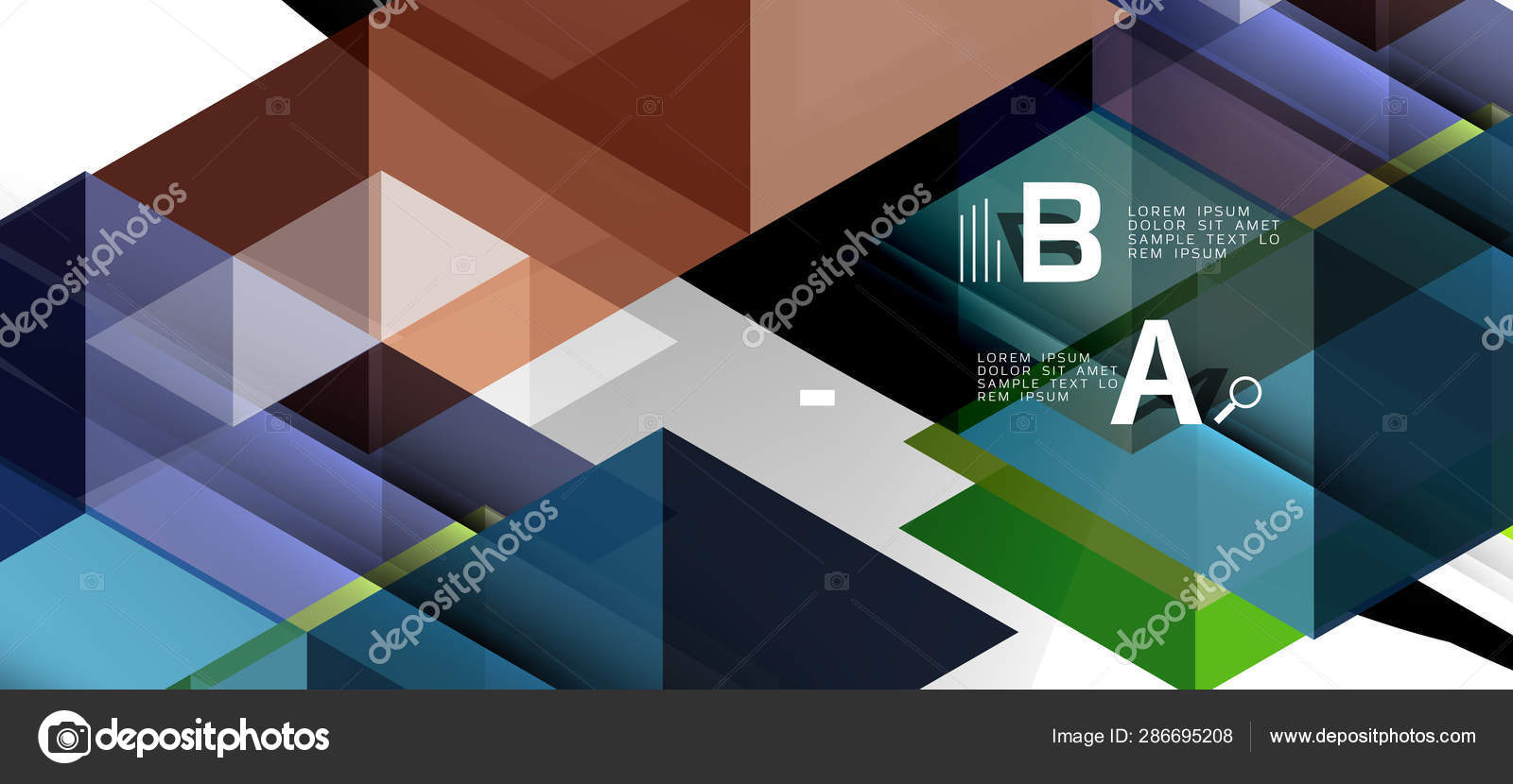 Modern mosaic triangle template background, great design for any ...