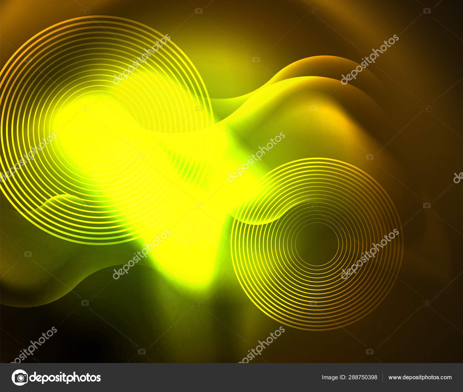 Shiny neon geometric waves template Stock Vector Image by ©akomov ...