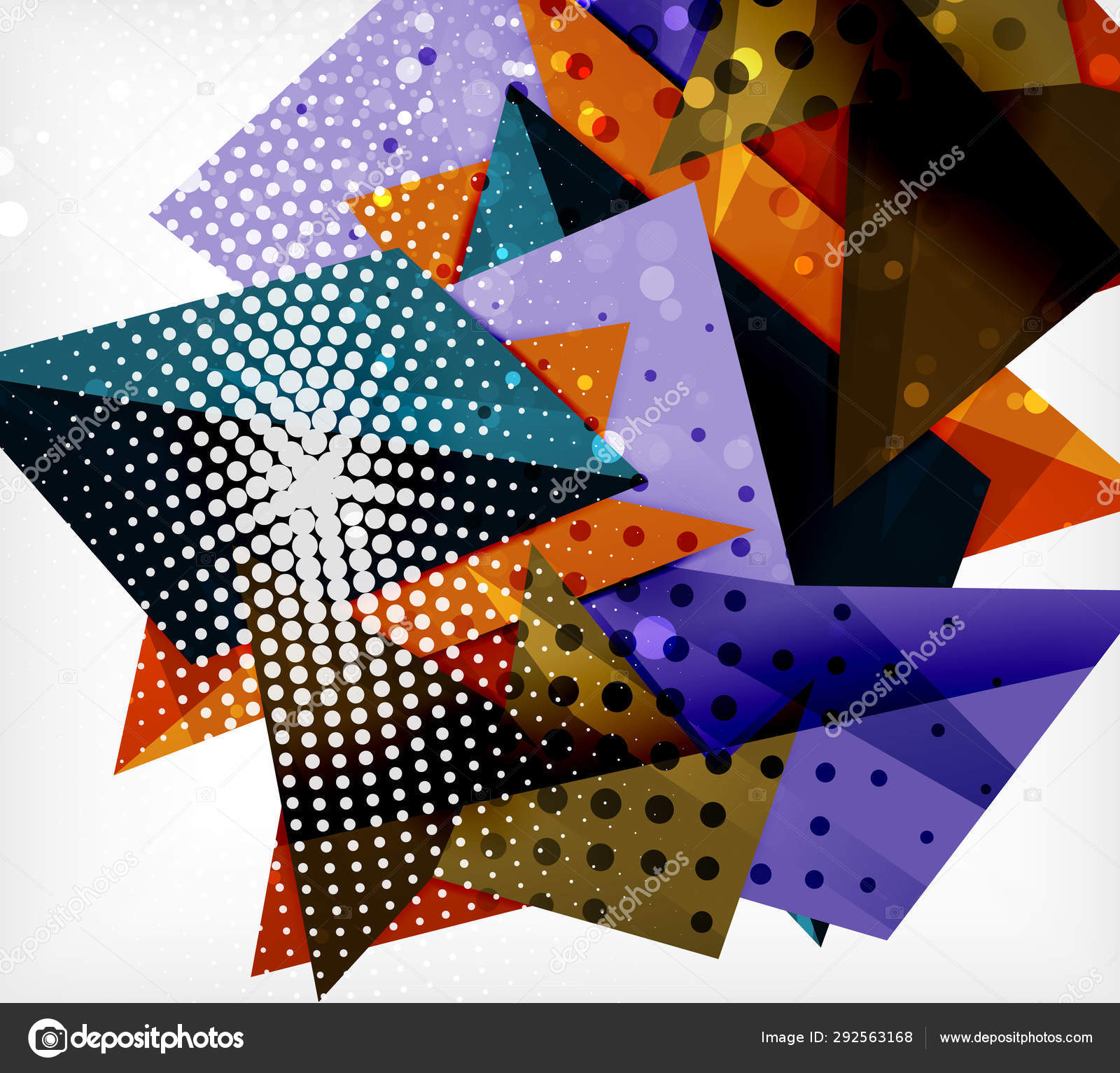 Modern origami card. Modern origami design element. Color geometric ...