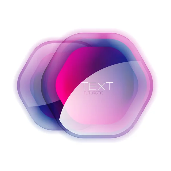 Set of glossy vector hexagon banners with reflection for business logo ...