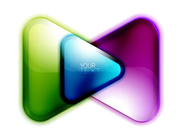 Set of glossy vector hexagon banners with reflection for business logo ...