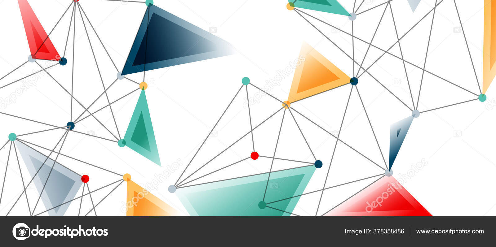 Line points connections, triangular technology design. Abstract geometric background Stock ...