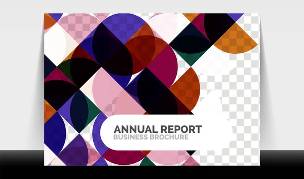 Horizontal A4 business flyer annual report template, circles and ...