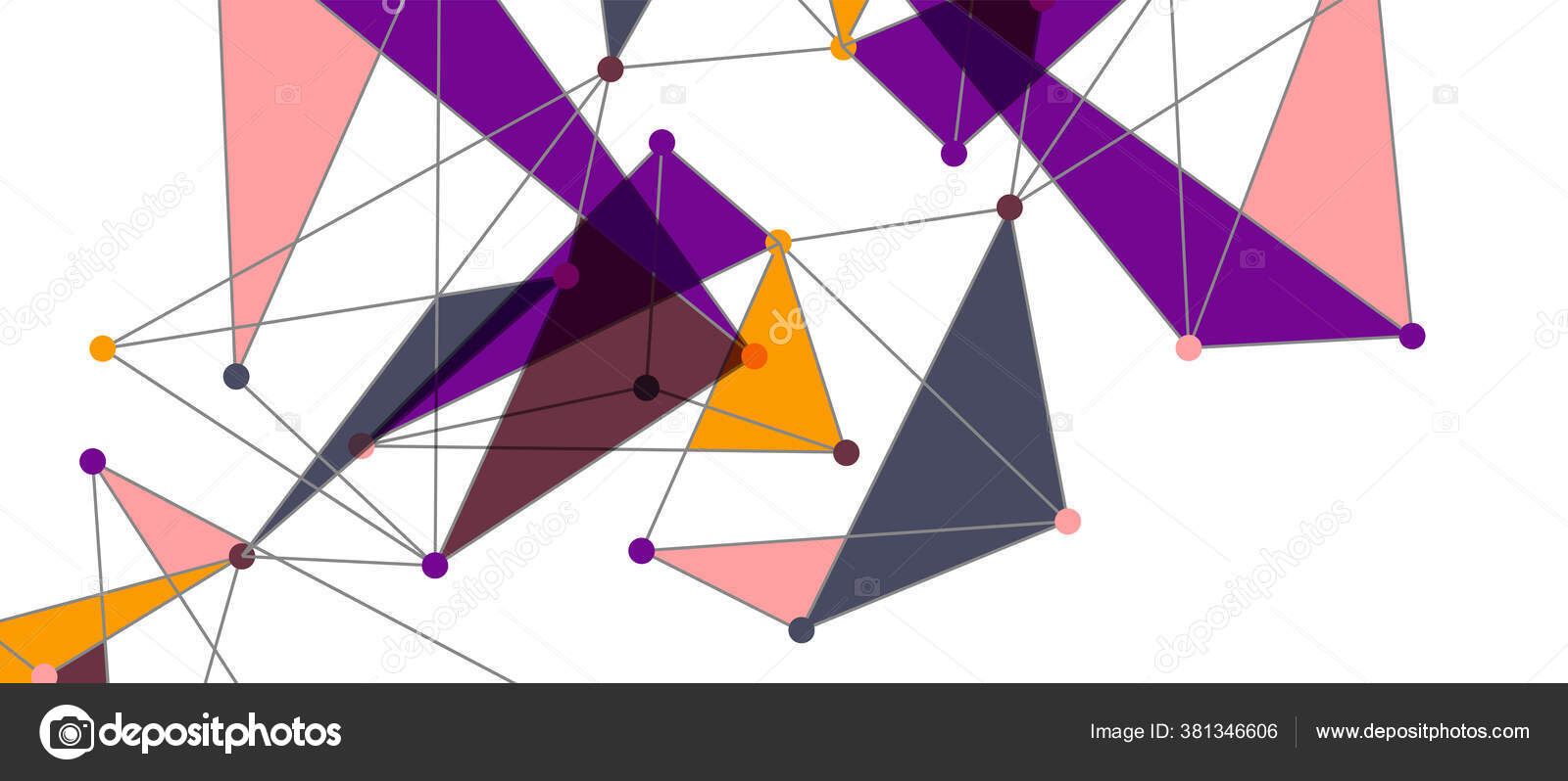 Line points connections, triangular technology design. Abstract ...