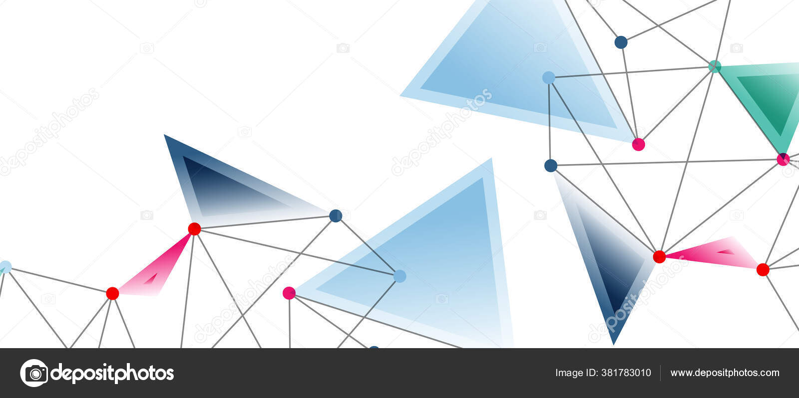 Line points connections, triangular technology design. Abstract ...
