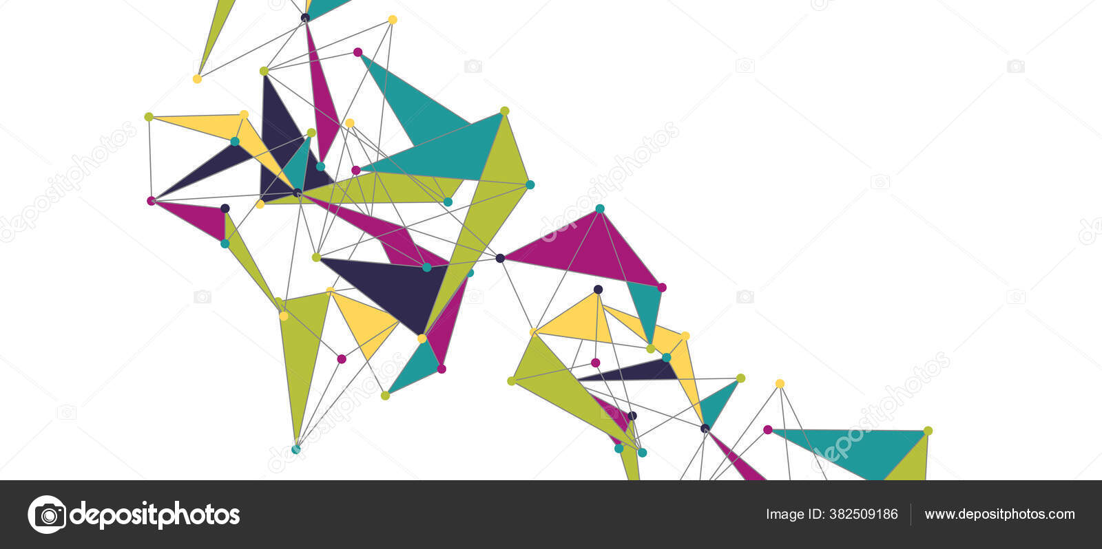 Line points connections, triangular technology design. Abstract ...