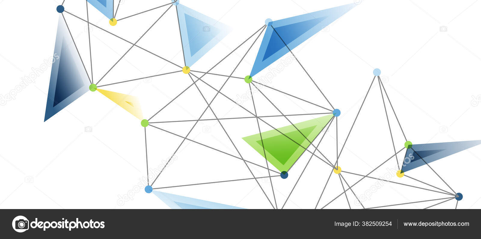 Line points connections, triangular technology design. Abstract ...