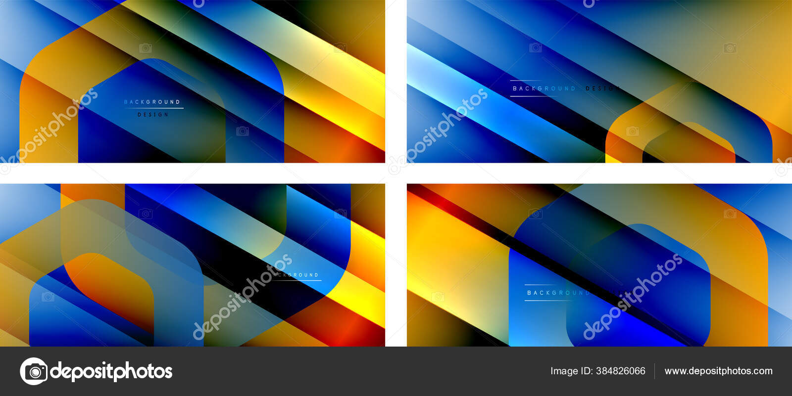Set of hexagon geometric shapes and fluid gradients with 3d shadow and ...