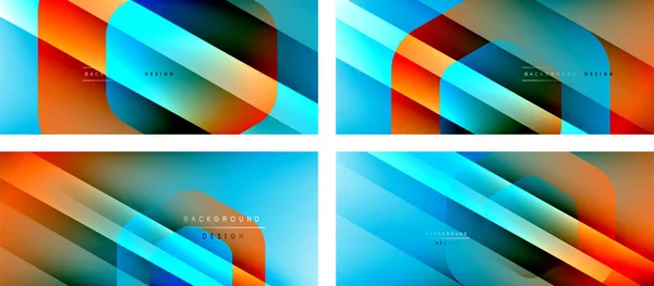 Set of hexagon geometric shapes and fluid gradients with 3d shadow and ...