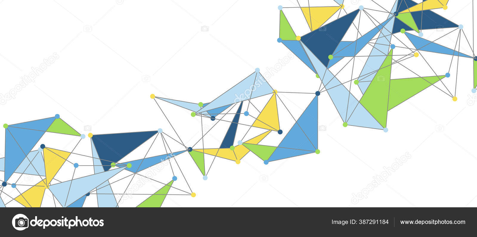 Line points connections, triangular technology design. Abstract ...