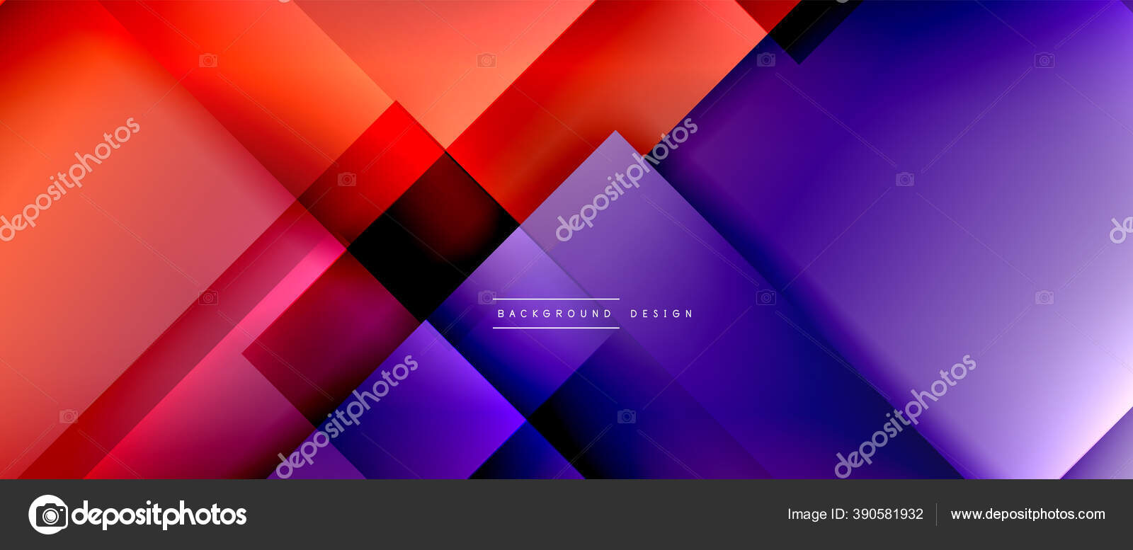Square shapes composition, fluid gradient geometric abstract background ...