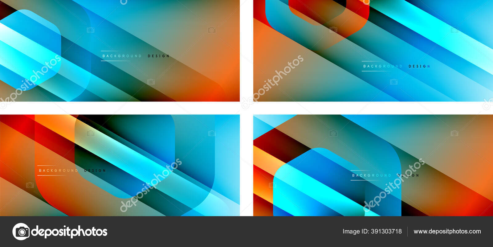 Set of hexagon geometric shapes and fluid gradients with 3d shadow and ...