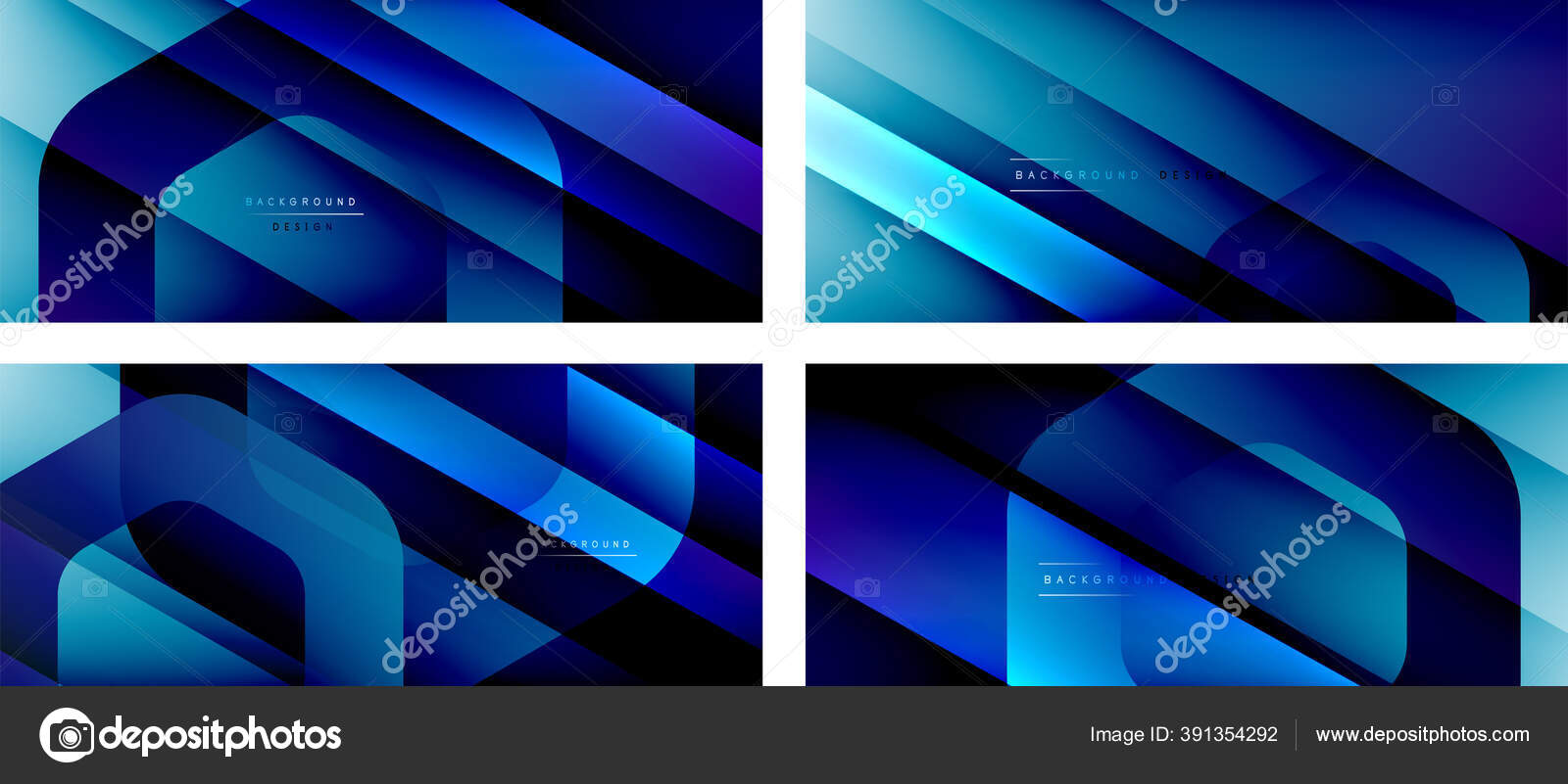 Set of hexagon geometric shapes and fluid gradients with 3d shadow and ...