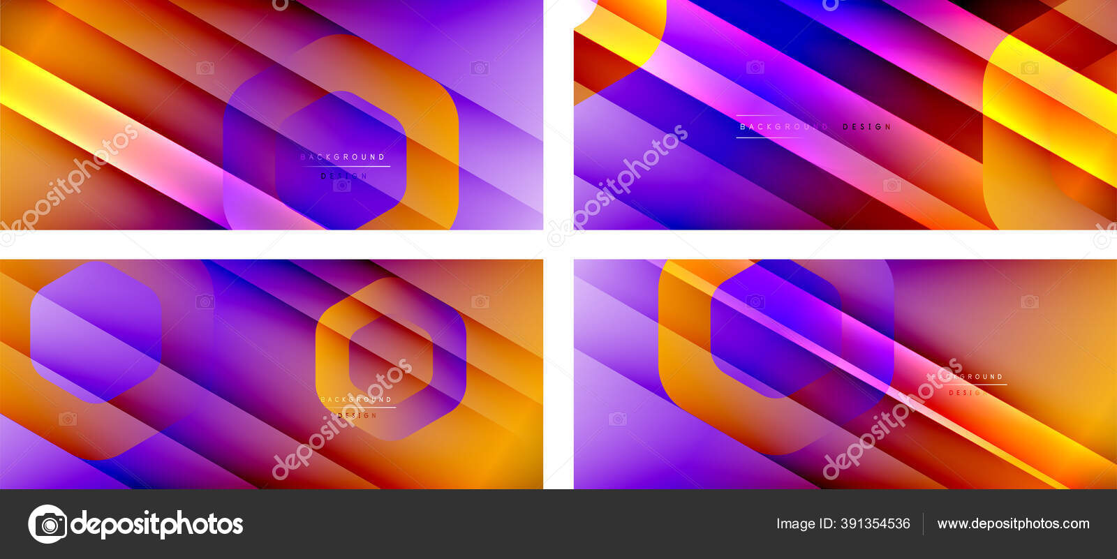 Set of hexagon geometric shapes and fluid gradients with 3d shadow and ...