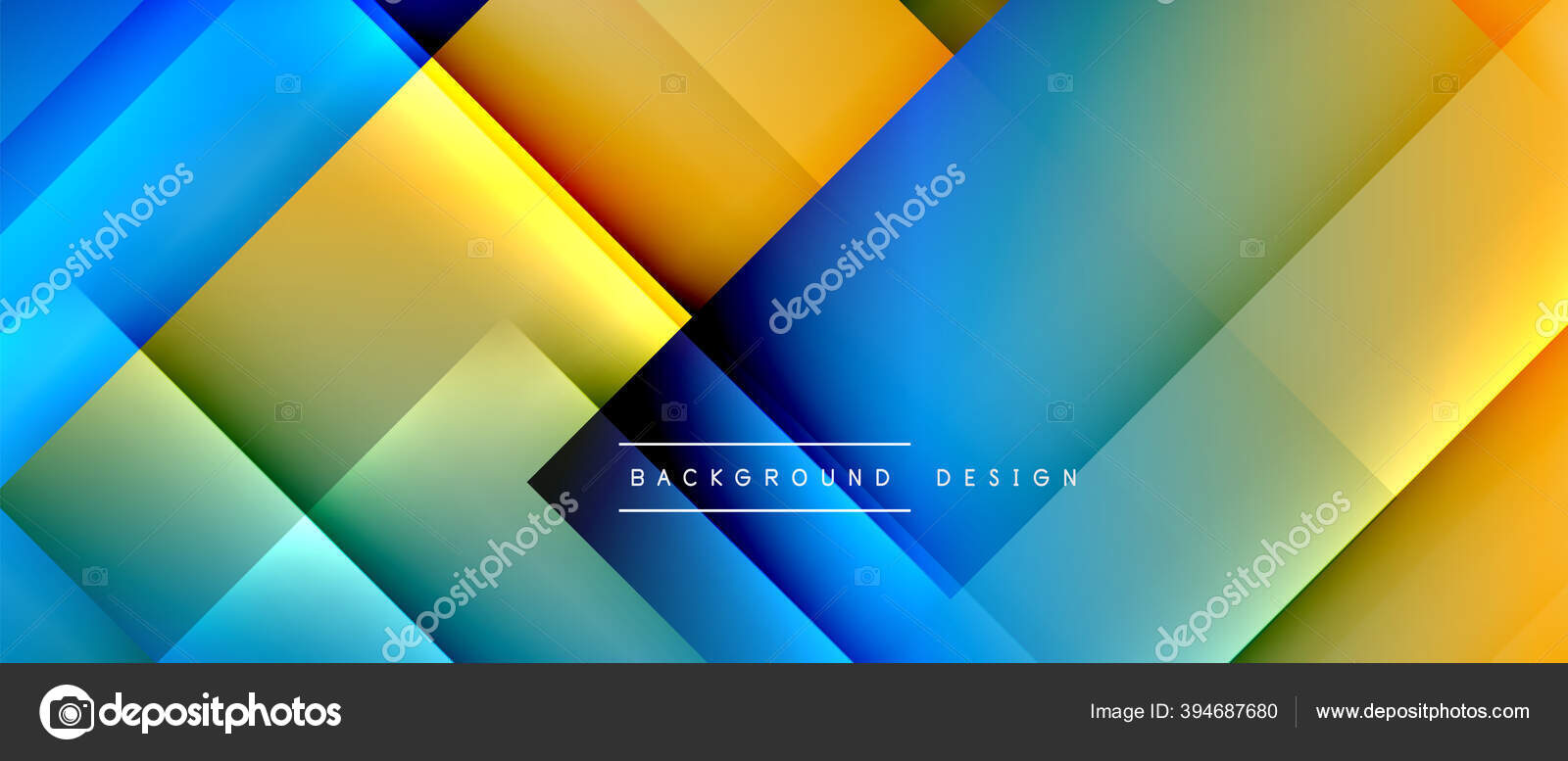 Square shapes composition, fluid gradient geometric abstract background ...