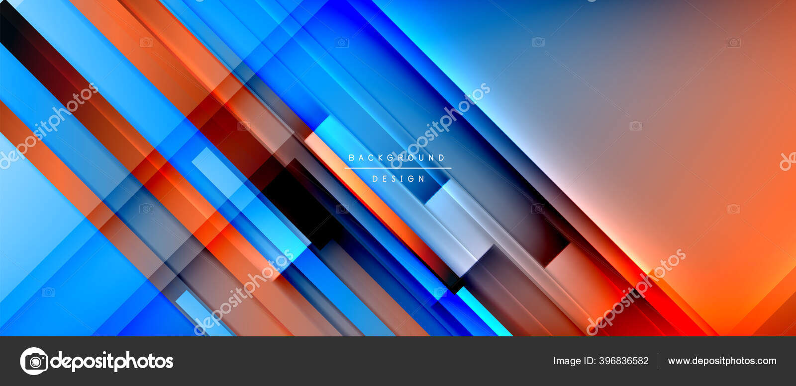 Dynamic lines on fluid color gradient. Trendy geometric abstract ...