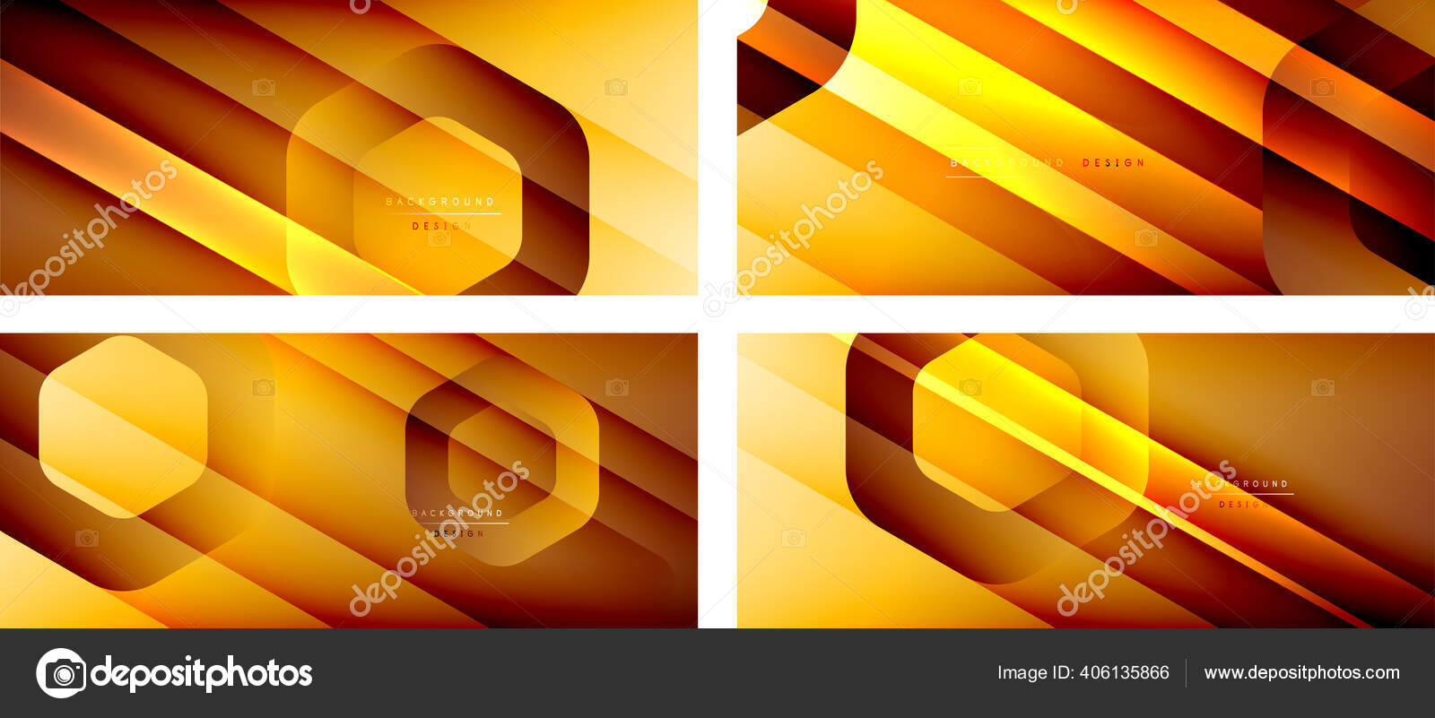 Set of hexagon geometric shapes and fluid gradients with 3d shadow and ...