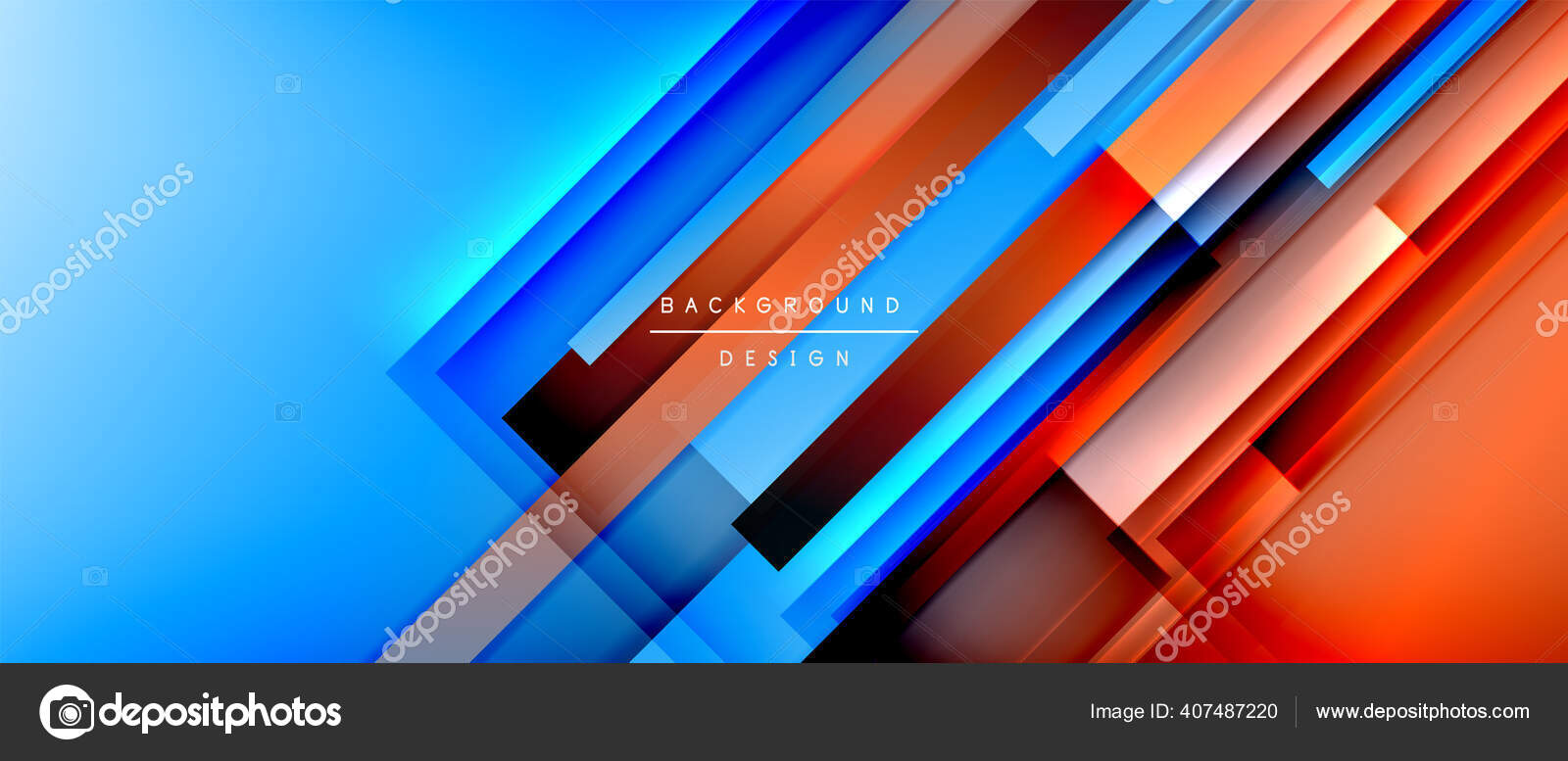 Dynamic lines on fluid color gradient. Trendy geometric abstract ...