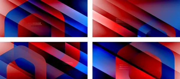 Set of hexagon geometric shapes and fluid gradients with 3d shadow and ...