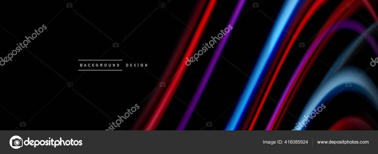Dynamic motion abstract background. Color blurred stripes on black ...