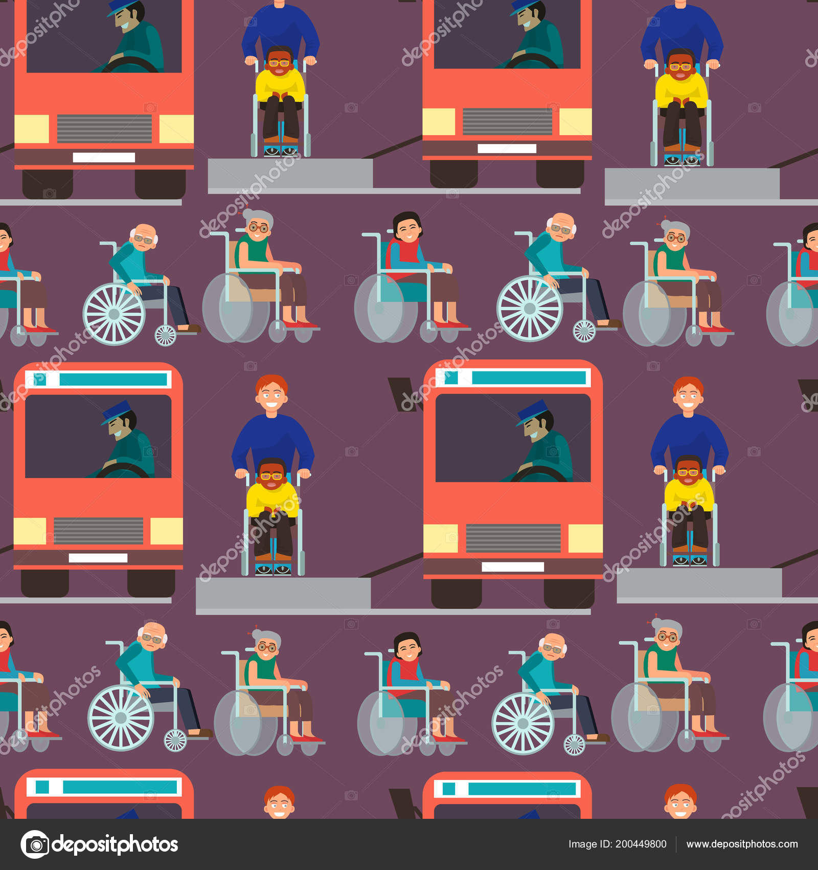 Disabled handicapped diverse people vector wheelchair invalid person ...