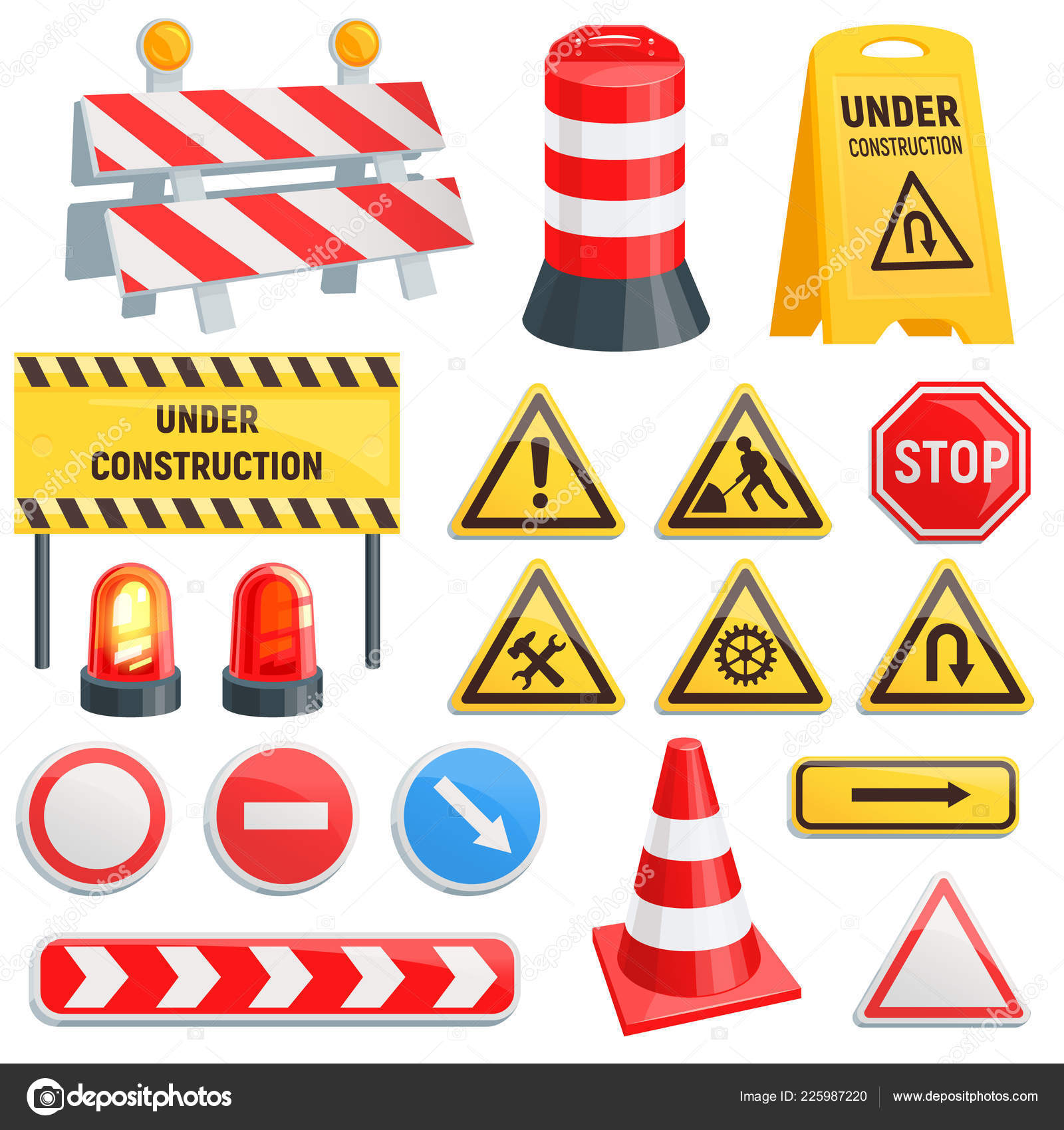 Road Work Warning Signs
