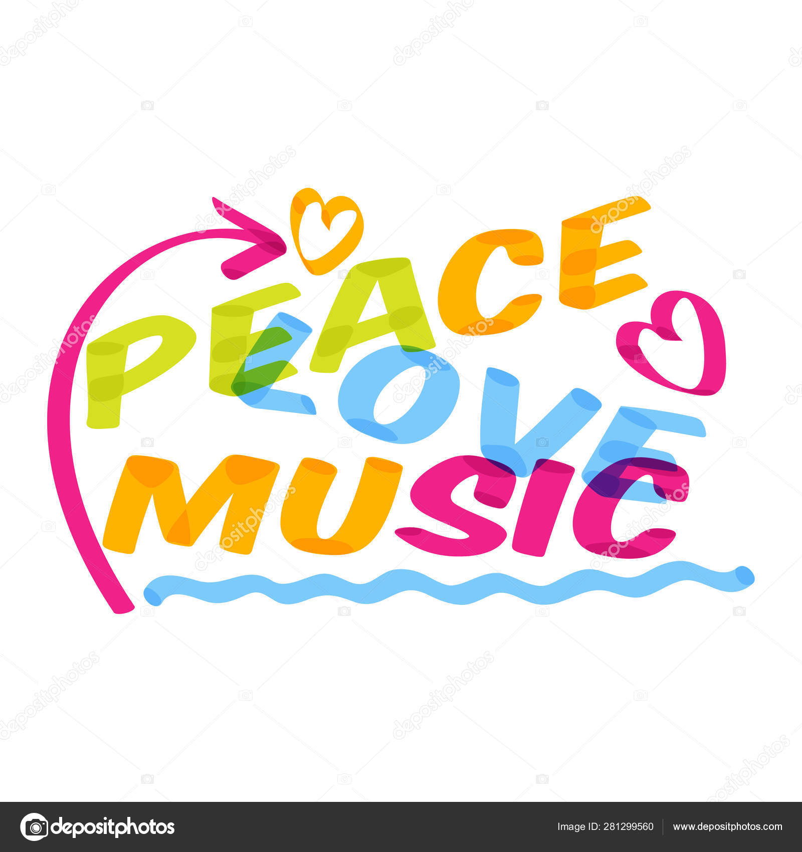 Music lettering vector musical typography graphic sign calligraphy text ...