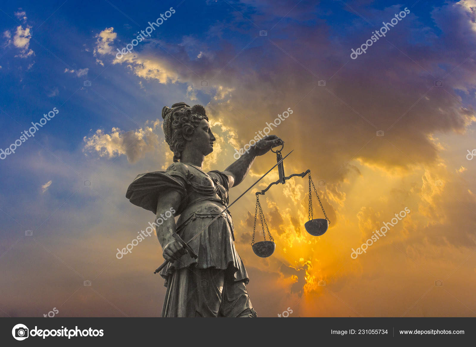 Statue Lady Justice Front Romer Frankfurt Germany — Stock Photo ...