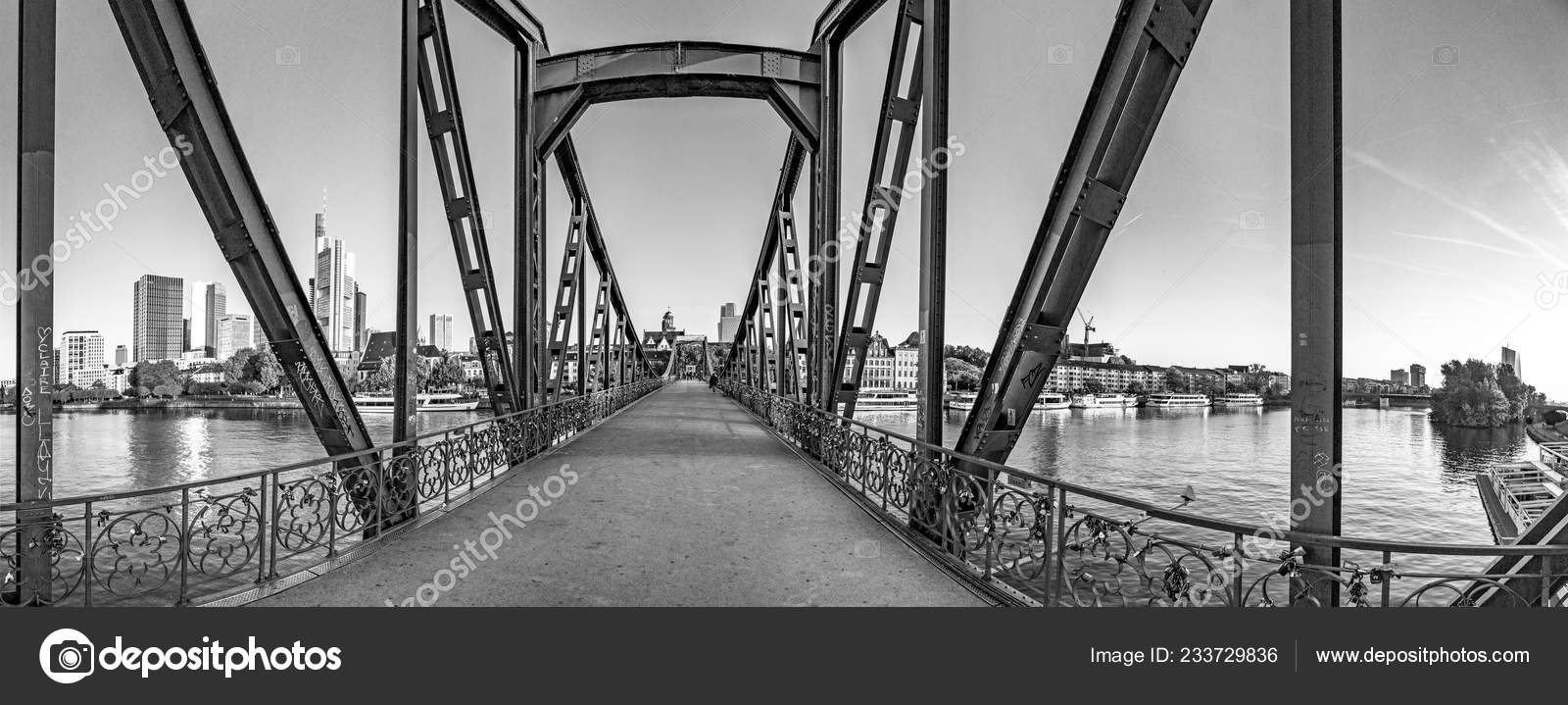 Eiserner Steg Famous Iron Footbridge Crosses River Main Frankfurt ...
