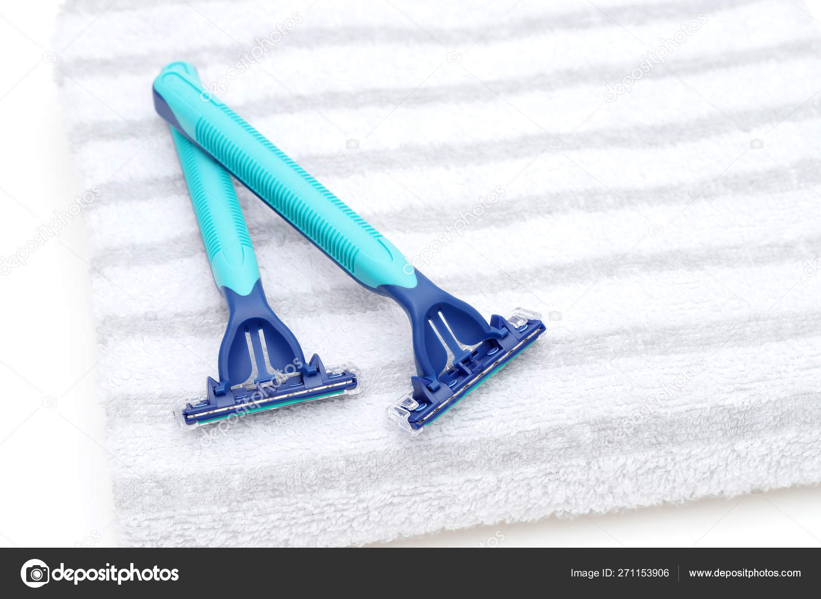 Blue Disposable Shaving Razor White Background — Stock Photo ...